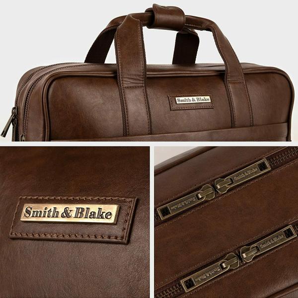 Smith & Blake Brown Faux Leather Laptop Bag SB-Uptown - JioMart