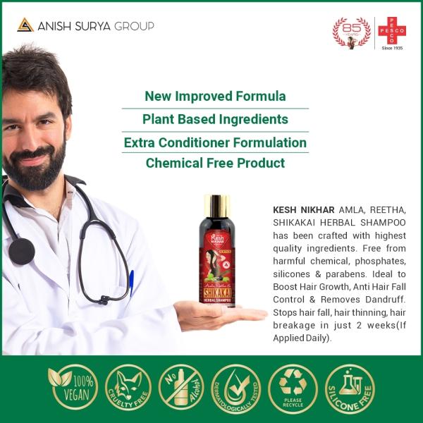 Kesh Nikhar Amla Reetha Shikakai Shampoo 500Ml With Organic French ...