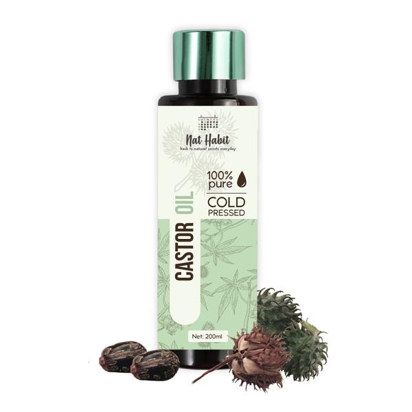 Nat Habit Cold Pressed 100% Pure Castor (Arandi) Oil for Skin, Hair ...