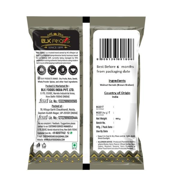 BLK Foods Daily Walnut Kernels (Brown Broken) 400g - JioMart