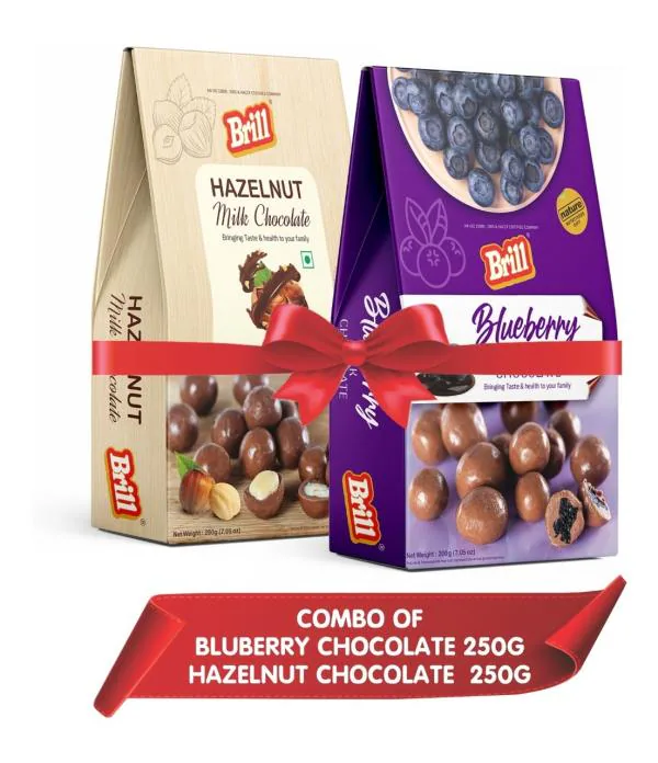 Brill Blueberry Milk Chocolate & Hazelnut Milk Chocolate 400g (200g x 2 ...