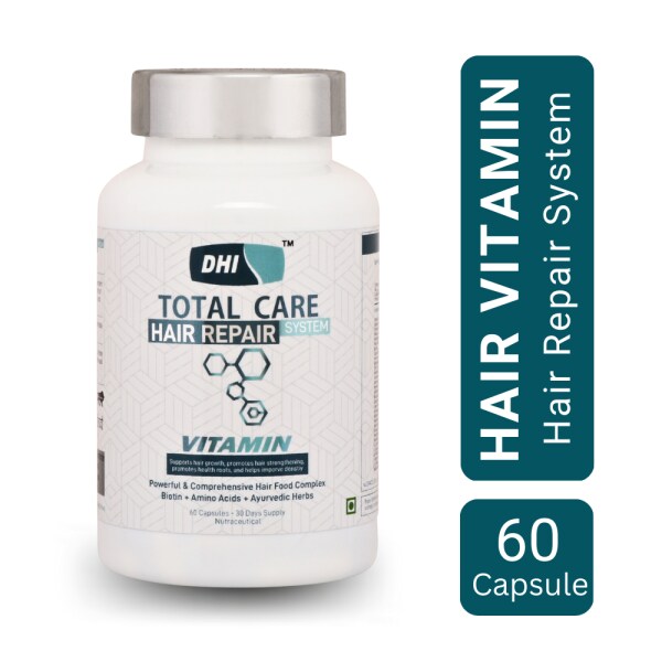 DHI Hair Repair Vitamin Supplements with Plant Based, Biotin Enrich ...