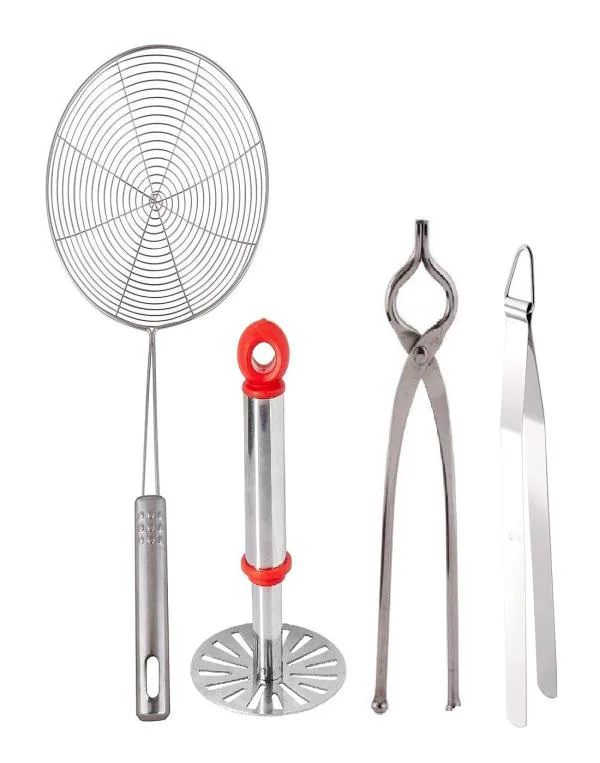 Wofier Masher Steel Kitchen Pakad Tool And Roti Chimta Tong - JioMart