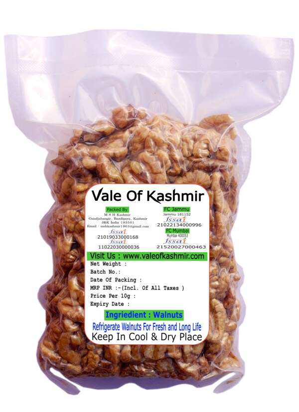Vale Of Kashmir Walnut Kernels In Jar 400 Grams(200X2), Akhrot Magaz Giri, Walnuts Without Shell ...