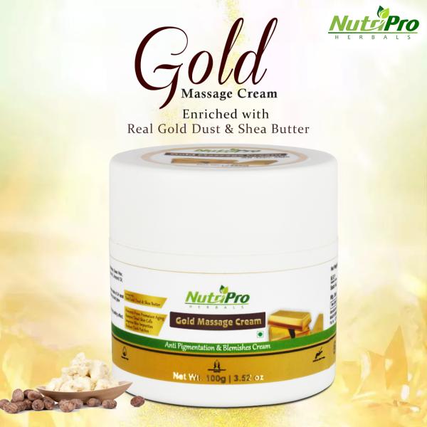 NutriPro Gold Facial Kit 420GM With Gold Dust & Almond Oil| With Scrub, Massage Cream, Face Pack ...