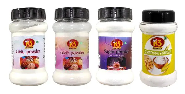 K3 Masala Ice cream Powder Combo of CMC - GMS Powder,Cornflour powder ...