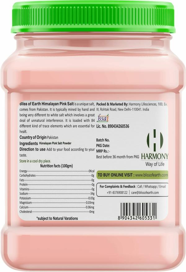 Bliss of Earth 1KG Fine Powder Pakistani Himalayan Pink Salt Non ...
