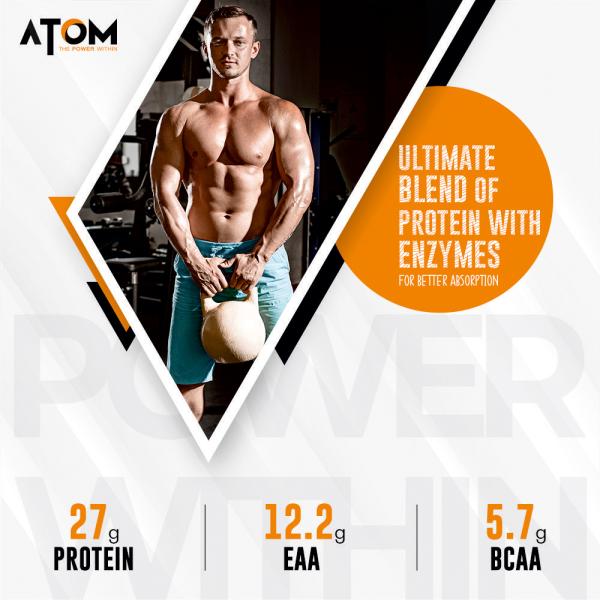 Asitis Nutrition ATOM Double Rich Chocolate Flavour Whey Protein Powder ...
