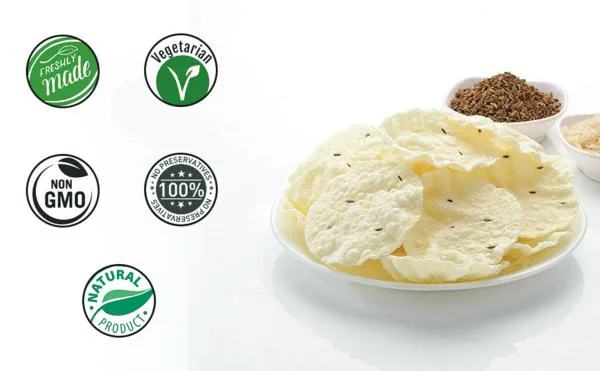 Nature's Bridge Home Made Jeera Rice Papad| Rice papad| Appalam - 200 ...