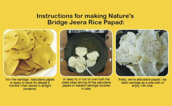 Nature's Bridge Home Made Jeera Rice Papad| Rice papad| Appalam - 200 ...