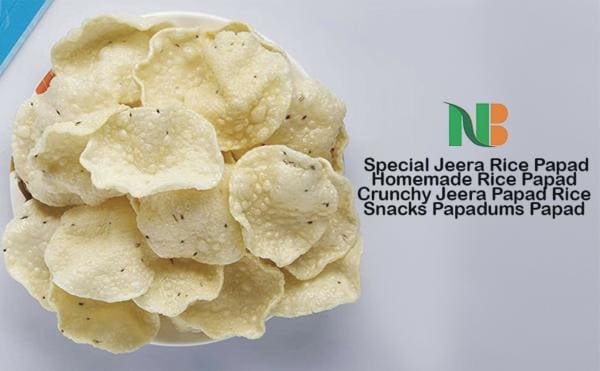 Nature's Bridge Home Made Jeera Rice Papad| Rice papad| Appalam - 200 ...