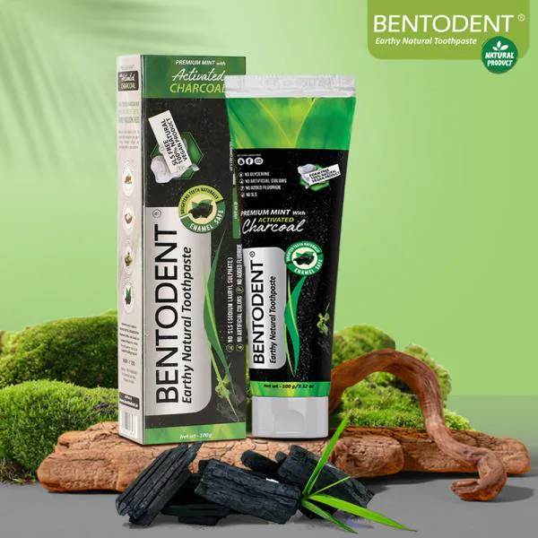 Bentodent Activated Charcoal Toothpaste with Mint - Natural & SLS Free ...