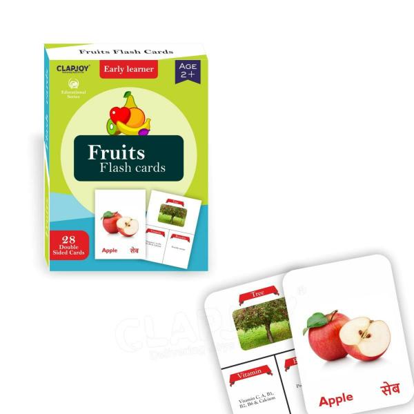 Clapjoy Multicolor Double Sided Flash Cards For Kids -Fruits - 24 ...