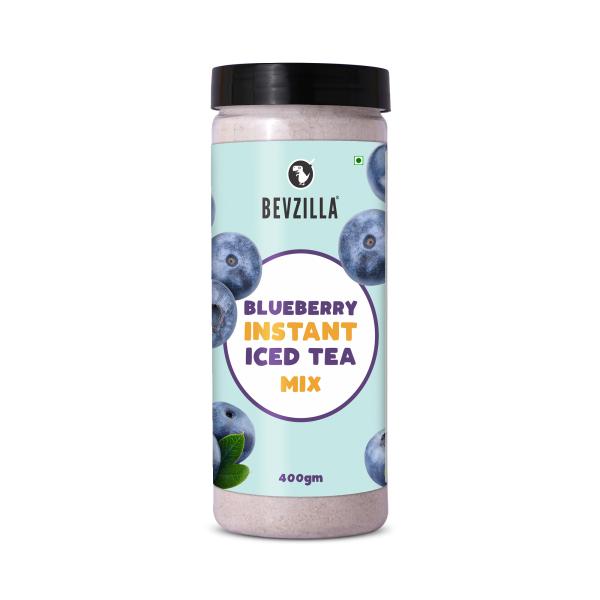 Bevzilla Blueberry Instant Iced Tea Mix | 400gm | Perfect For Summers ...