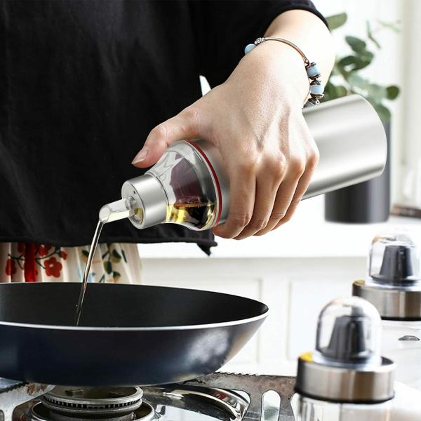 Kraft Stainless Steel Cooking Oil Dispenser with Nozzle, Dust & Leak ...