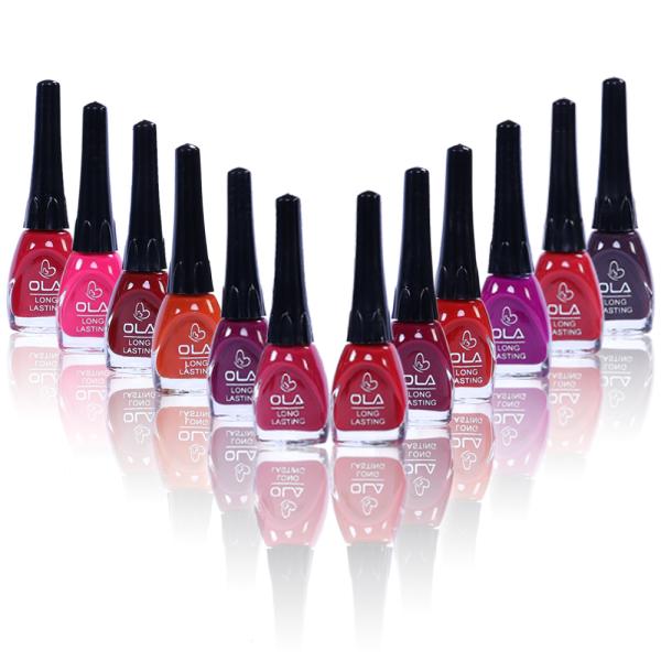 OLA Multicolor 9ml X 12 Pieces Nail Polish Set. Matte Colour Long ...