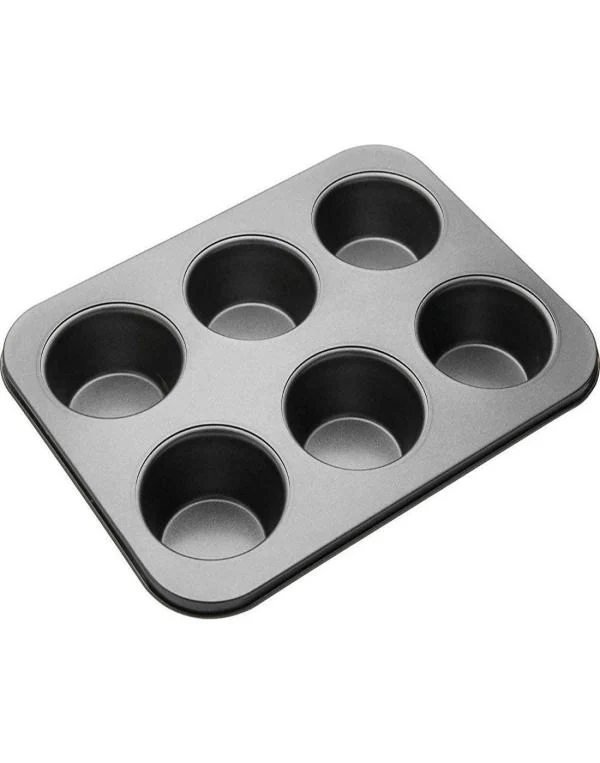 Wofier Non Stick Aluminium Cupcake Muffin Mould 6 Slot - JioMart