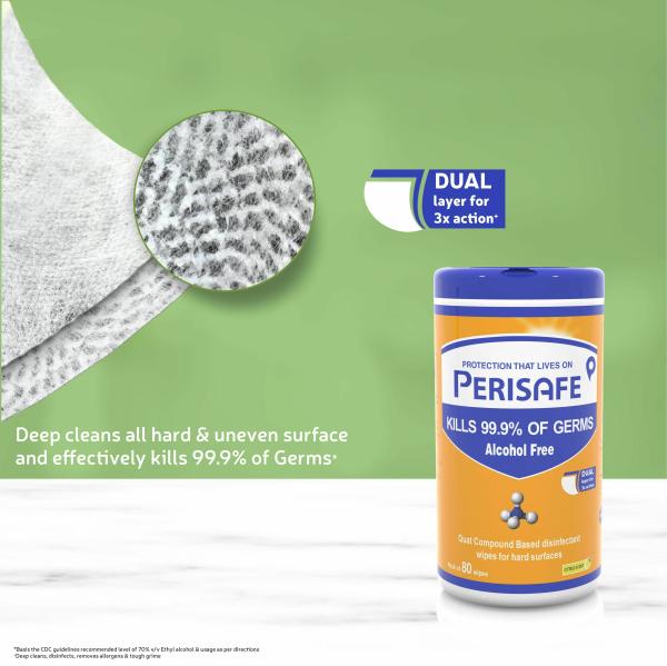 PERISAFE Quat Ammonium Compound Based Disinfectant & Cleaning Wipes For ...