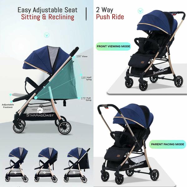 StarAndDaisy Travel Elite Stroller/Parm for Baby/Kids, Easy Fold with ...