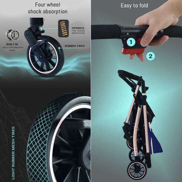 StarAndDaisy Travel Elite Stroller/Parm for Baby/Kids, Easy Fold with ...