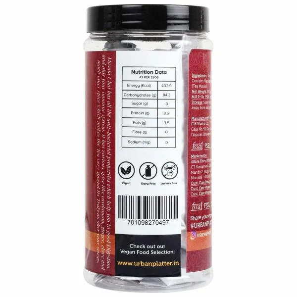 Urban Platter Unsweetened Vegan Tea Premix, Masala Chai, 250g - JioMart