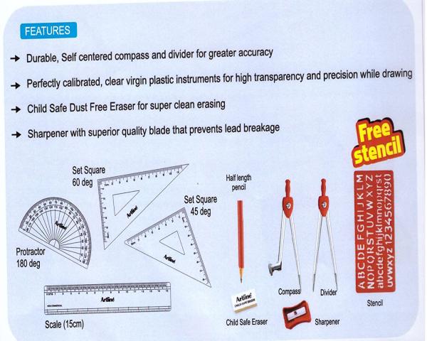 ARTLINE OSUM MATHEMATICAL DRAWING INSTRUMENT BOX PACK OF 4 - JioMart