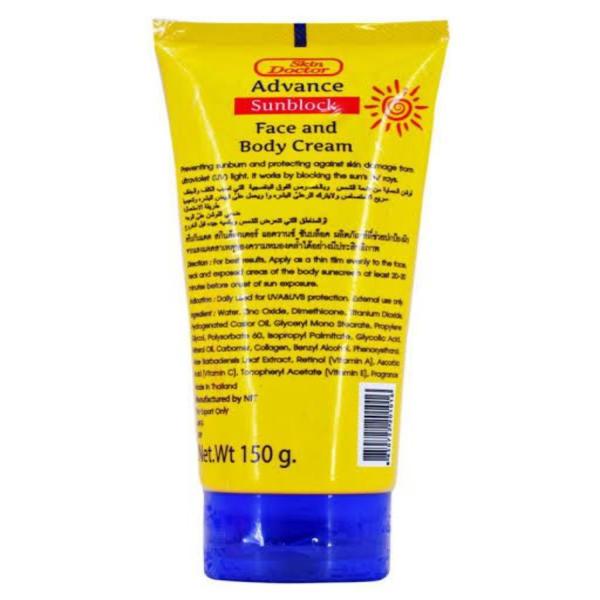 SB9 Skin Doctor Advance Sunblock Face & Body Cream with Vitamin E SPF60 ...
