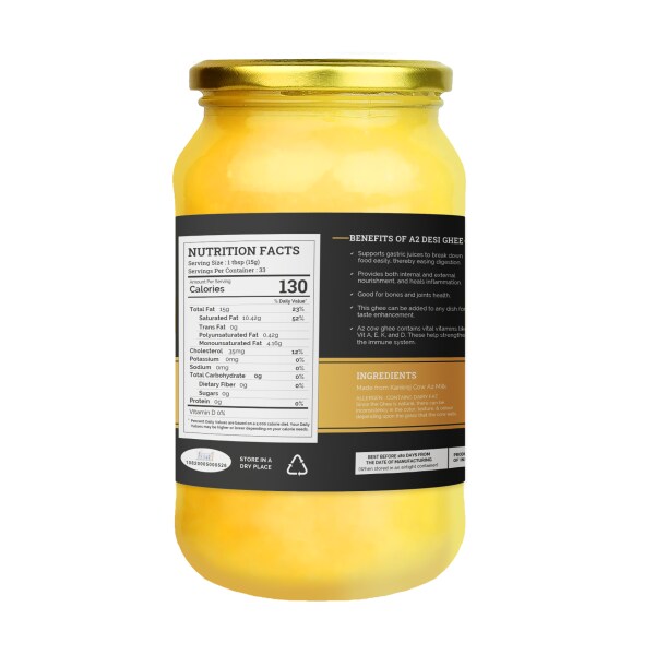 Ketofy - A2 Cow Ghee (500g) | 100% Organic Contains Beta-Casein Protein ...