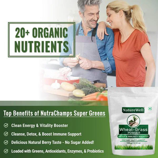 Naturewell Organic Wheatgrass Powder-200g Wholefood Multivitamin ...