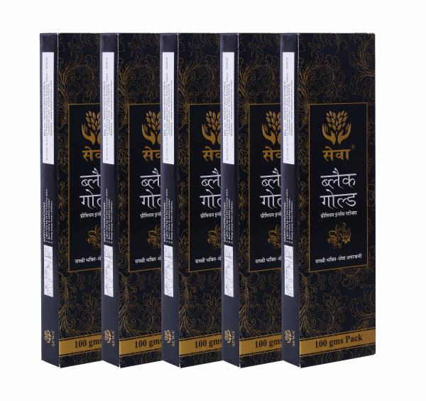 SEWA Black Gold Charcoal Free Premium Incense Stick (Pack of 5) 100 gm ...