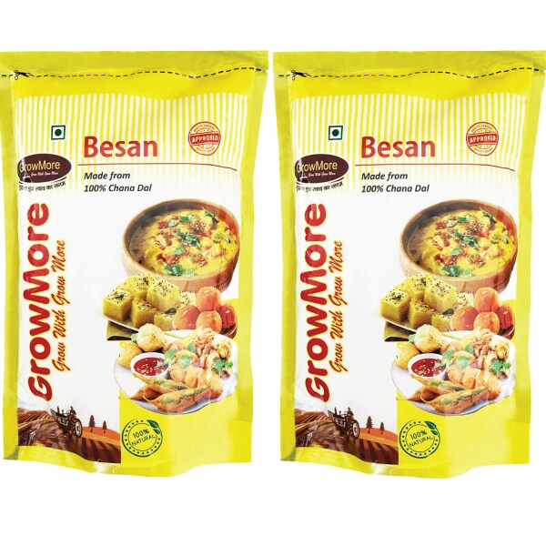 GROW MORE Chana Besan (500 Gm Pack 2)| Gluten Free Healthy Food | No ...
