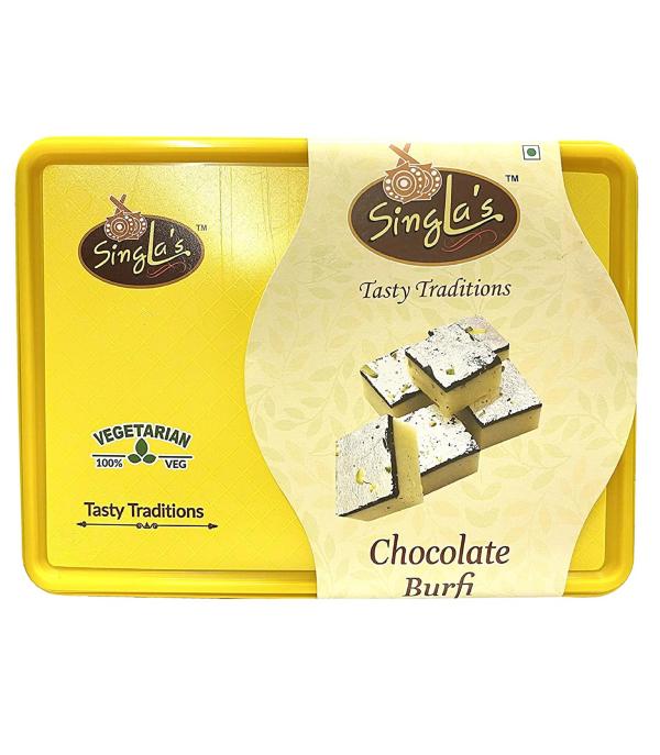Singla Sweets Chcocolate Burfi 400G Delicious Sweets Yellow Box - JioMart