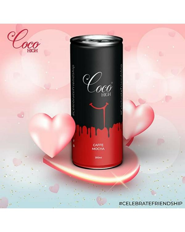 COCO HIGH Caffe Mocha Drink, 200 Ml x 24 Cans, High Protein, Source of ...