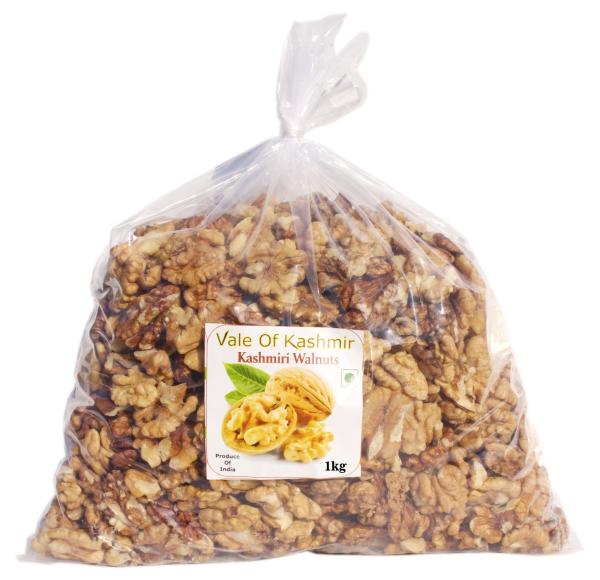 Vale Of Kashmir Walnut Kernels Light half 1 kg, Walnuts Without Shell, Kashmiri Akhrot Giri ...