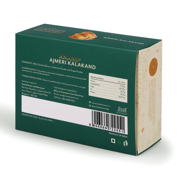 Anand Sweets Ajmeri Kalakand - Slow Cooked Pure Ghee Milk Cakes Box ...
