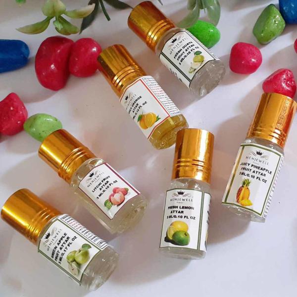 Menjewell Set Of 6 Fruity Attar Gift Pack (6 x 3 ml) Long Lastings ...