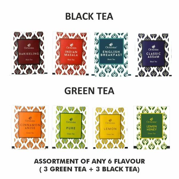 Octavius Assortment of Fine Black & Green Teas in Handcrafted Wooden ...