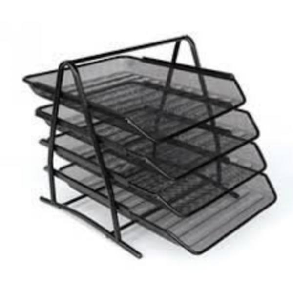 Abaj Metal Black 4-Tier File Document Letter Paper Tray - JioMart