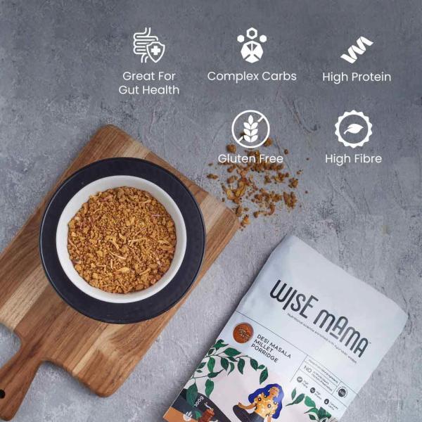 Wise Mama Desi Masala Millets, Breakfast Cereals, High Fibre, High ...