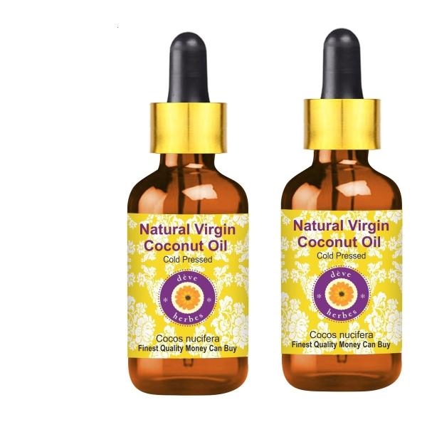 Deve Herbes Natural Virgin Coconut Oil (Cocos nucifera) with Glass ...