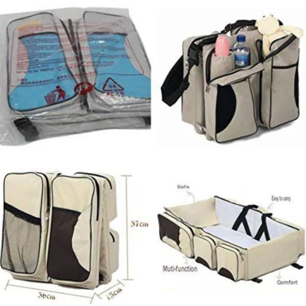 Babies Bloom Beige Multifunctional Baby Travel Bed Cot Bassinet Folding ...