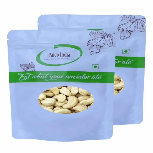 Paleo India Whole Cashews Large W240 Dried Fruits Kaju and Dry Fruits Nuts 400 gm (Pack of 2 ...