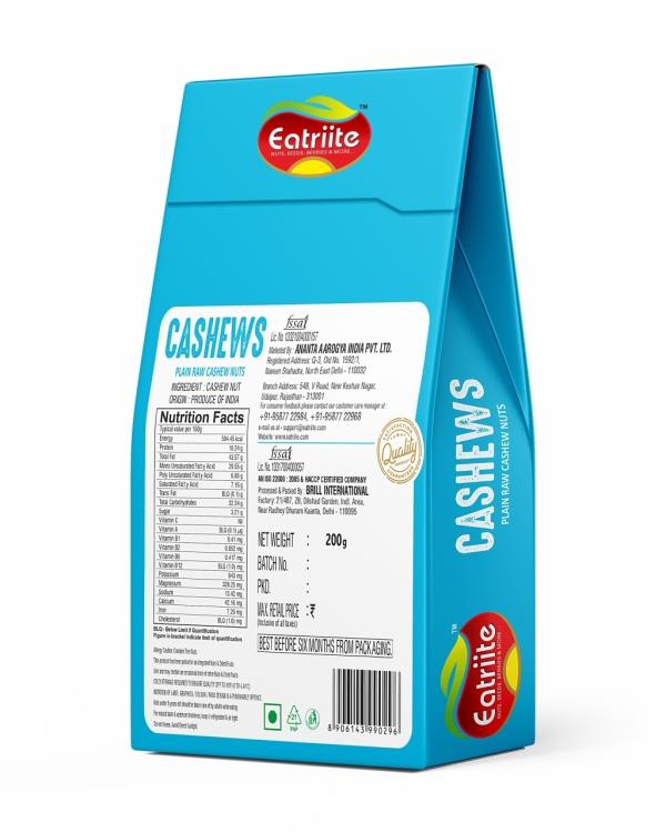 Eatriite Plain & Raw Whole Cashews 400g ( 200g x 2 ) - JioMart