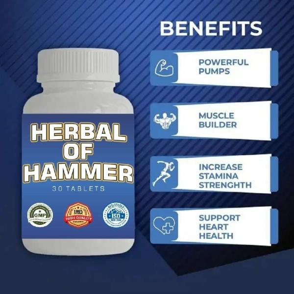 HERBAL OF HAMMER Ayurvedic Tablet Ashwagandha Root Powder for Strength ...