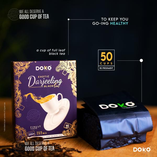 Doko Exotic Darjeeling Black Tea| Full Leaf Authentic Black Tea| Golden Cup Color| Natural ...
