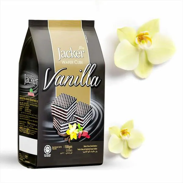 Jacker Vanilla Wafer Cube 100g, Smooth & Vanilla Crunchy Layered Wafers ...
