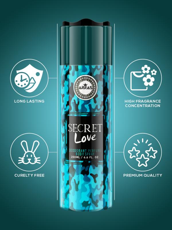 Arras Secret Love Deodorant Body Spray for Men, 200ml - JioMart