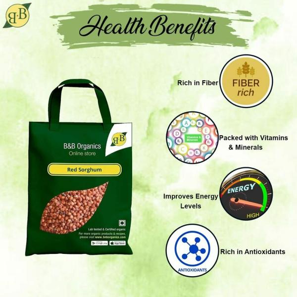 B&B Organics Red Sorghum (5 kg) (Whole Grain) (Cholam | Red Cholam ...
