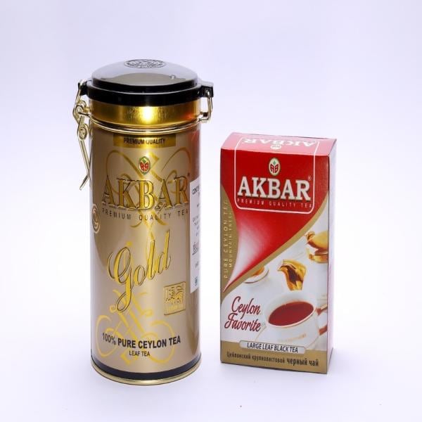 AKBAR Ceylon Tea Multi Combo Pack OF 2 - Gold Ceylon Large Leaf Tea(TIN ...