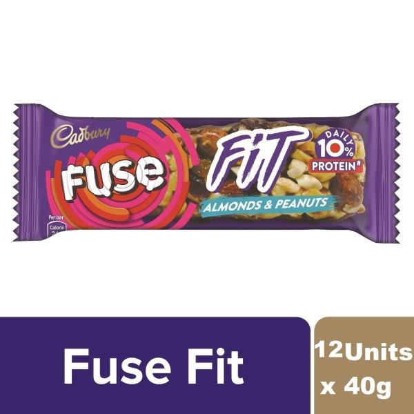 Cadbury Fuse Fit Snack Bar with Almonds & Peanuts, 12 x 40 g - JioMart